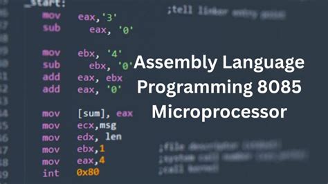 Assembly Language Programming 8085 Microprocessor Usemynotes