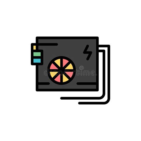 Ac Computer Part Power Supply Flat Color Icon Vector Icon Banner