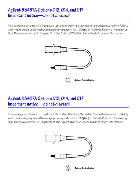 Agilent 83487a Data Sheet