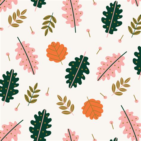 Colorful Fall Leaves Leaves Pattern Design Cute Fall Wallpaper
