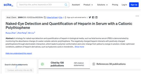 Naked Eye Detection And Quantification Of Heparin In Serum With A