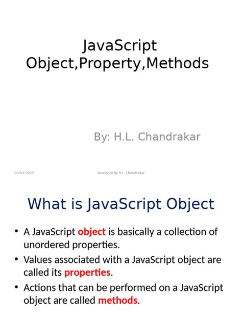 Javascript Objectpropertymethods Pdf Java Script Software