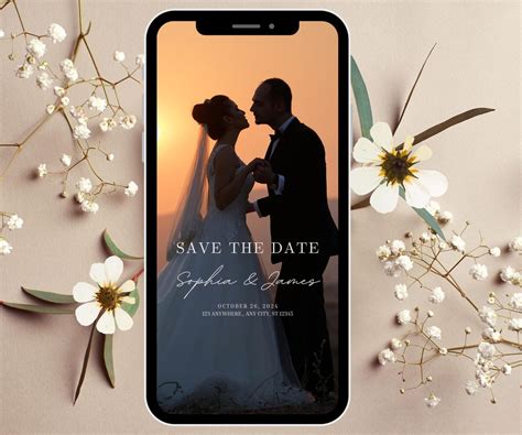 Save The Date E Invite Template Digital Invite Electronic Save The Date Instant Download