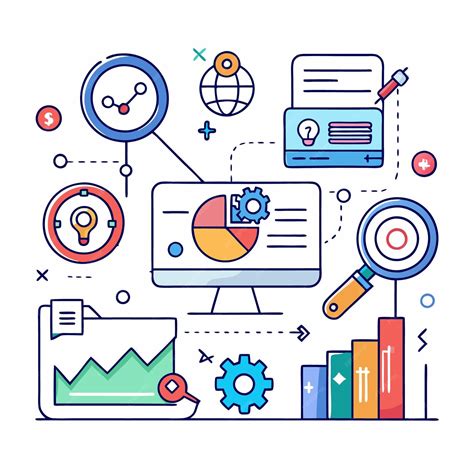 Illustration Of Data Analysis And Business Intelligence With Charts Graphs And Icons Premium Illustration Of Data Analysis And Business Intelligence With Charts Graphs And Icons Premium