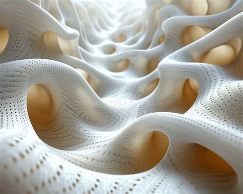 Abstract Volumetric Illustration With Textured Waves Stock Illustration