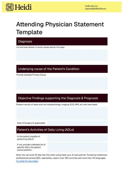 Attending Physician Template With Examples Heidi Health Heidi Ai