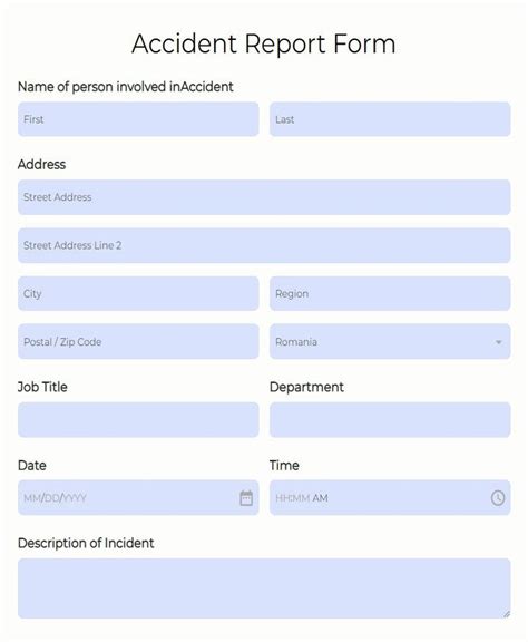 Ada County Printable Incident Report Form Printable F