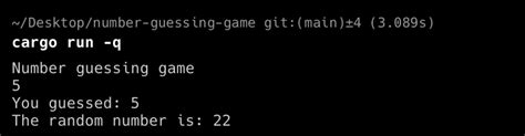 Project Number Guessing Game Learn Rust