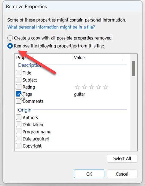 how to remove personal information from files on windows 11