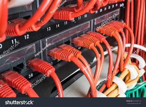 Server Rack Red Internet Patch Cord Stock Photo Edit Now 541835110 Shutterstock