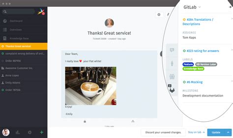 Gitlab Integration Zammad Features