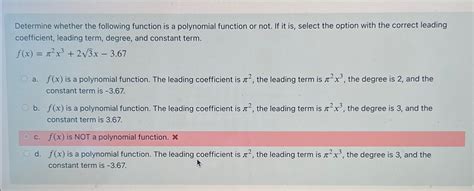 Solved Determine Whether The Following Function Is A Chegg Com
