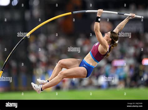 Bridget Williams Participating In The Pole Vault At The World Athletics