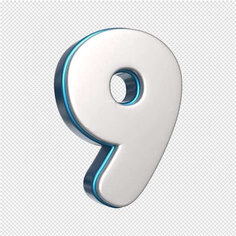 Um Número 9 Azul Brilhante Com Um Efeito Brilhante Psd Premium