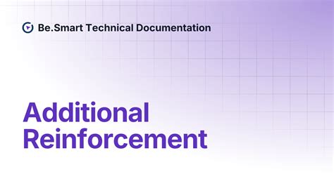 additional reinforcement be smart technical documentation
