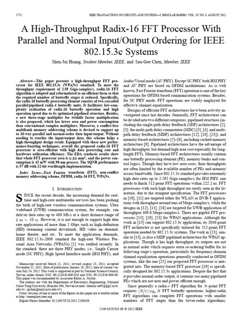 A High Throughput Radix 16 Fft Processor With Parallel And Normal Input
