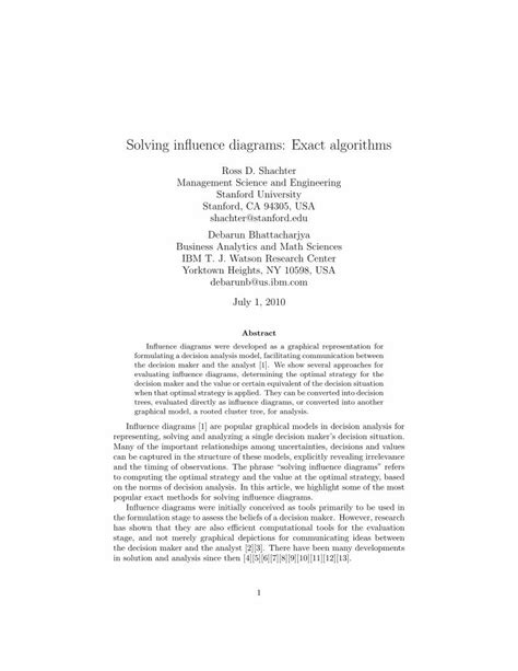 pdf solving influence diagrams exact algorithms dokumen tips