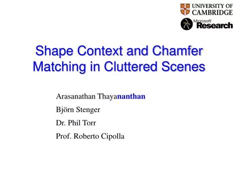 ppt shape context and chamfer matching in cluttered scenes powerpoint