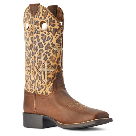 Ariat Womens Crossroads Leopard Print Boots El Potrero Western Wear