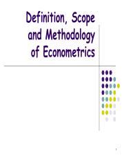 Topic Definition Scope And Methodology Of Econometrics Pdf Definition Scope And