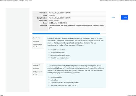 SOLUTION Ibm Security Guardium Insights Sales Level Quiz Attempt Review Studypool