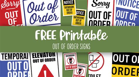 Temporarily Out Of Order Signs