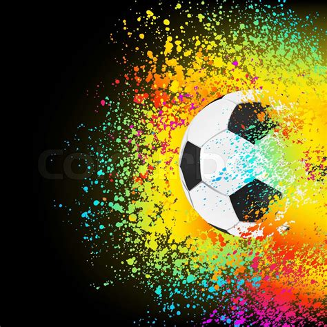 Colorful Abstract Background With A Soccer Ball Eps 8 Vector File Included Stock Vector