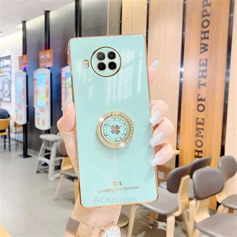 Luxury Diamond Ring Holder Plating Case For Xiaomi Mi 10t Lite 10 Pro