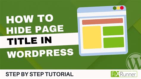 how to hide page title in wordpress youtube