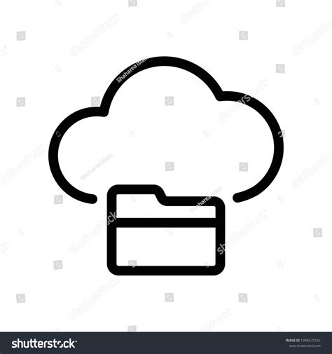 Cloud Folder Icon Line Vector Graphics Stock Vector Royalty Free Shutterstock