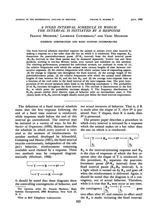 Pdf A Fixed Interval Schedule In Which The Interval Is Initiated By A
