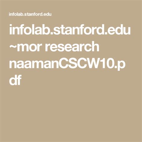 What Is Infolab Stanford