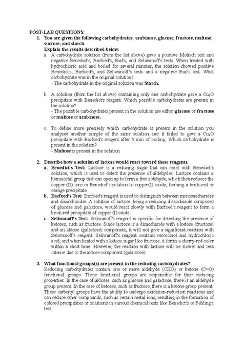 Lab 6 Post Lab Answers Post Lab Qa Post Lab Questions You Are
