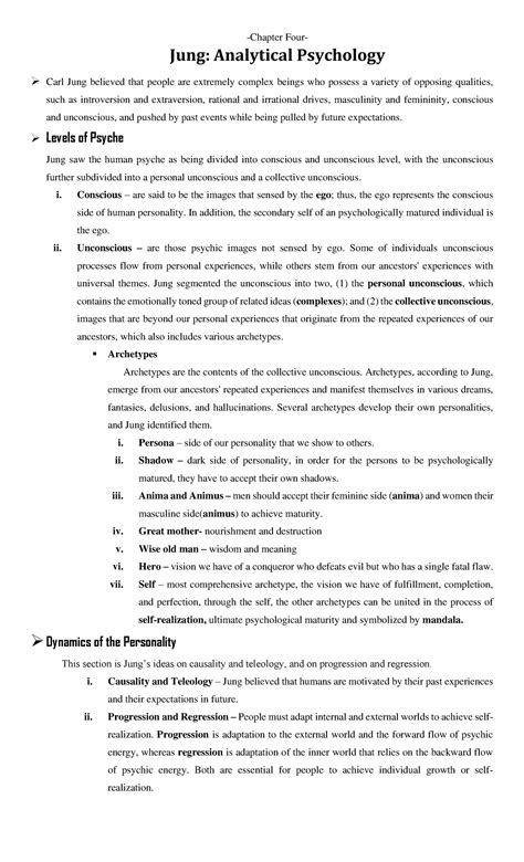 Chapter Summary Jung Chapter Four Jung Analytical Psychology Carl