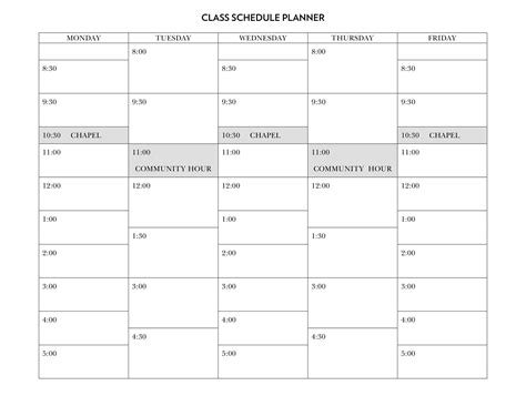 Free Printable Class Schedule Templates Excel Word Pdf College And University Free Printable Class Schedule Templates Excel Word Pdf College And University