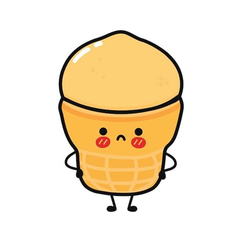 귀여운 재미 아이스크림 캐릭터 프리미엄 벡터