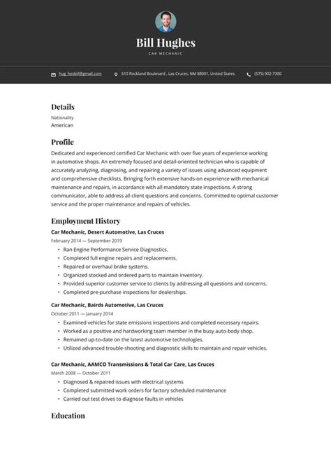 Maintenance Tech Resume