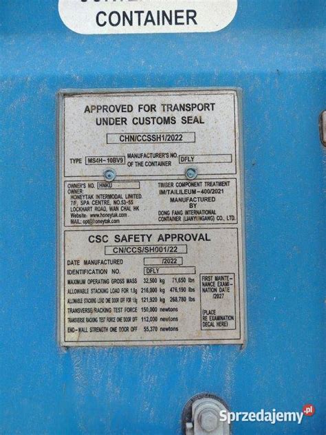 Kontener Morski Magazynowy Iicl Yom 2021 2022 40hc Świecie Sprzedajemy Pl