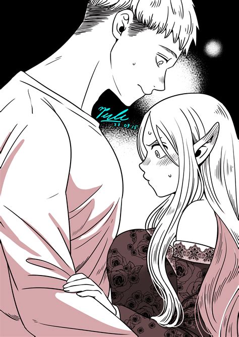 Marcille Donato And Laios Touden Dungeon Meshi Drawn By Perlearte