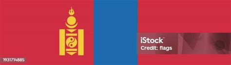 몽골 국기입니다 플래그 아이콘입니다 표준 색상 긴 현수막 컴퓨터 일러스트레이션 디지털 일러스트레이션 벡터 일러스트 레이 션입니다 0명에 대한 스톡 벡터 아트 및 기타 이미지