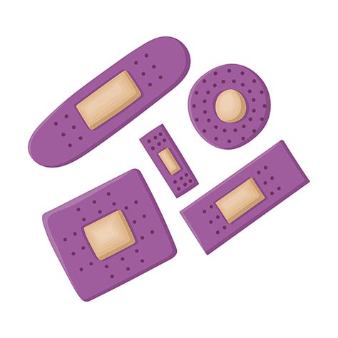 유토이미지 다양한 모양의 귀여운 보라색 상처 반창고