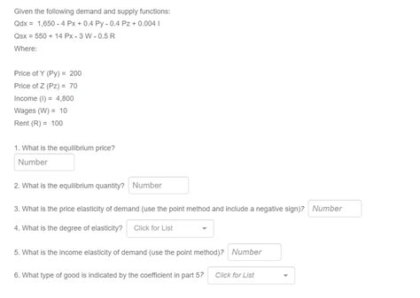 Solved Given The Following Demand And Supply Functions Qdx Chegg Com