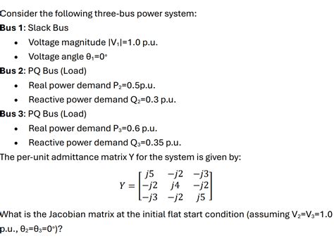 solved consider the following three bus power system bus 1