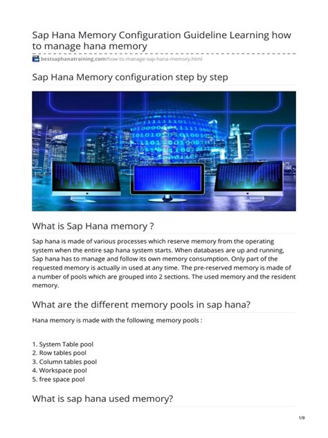 A Comprehensive Guide To Managing Sap Hana Memory Configuration And Optimization Pdf