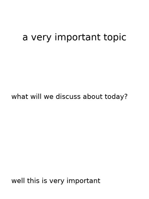 A Very Important Topic Pdf
