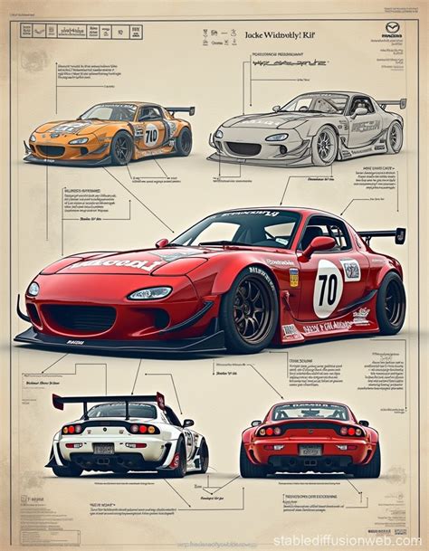 Mazda Rx 7 Blueprints And Widebody Kit Stable Diffusion Online