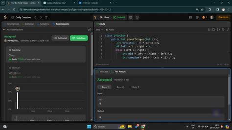 Day 24 Of 75dayshardchallenge Finding The Pivot Integer In Array Pankaj Thakur Posted On The