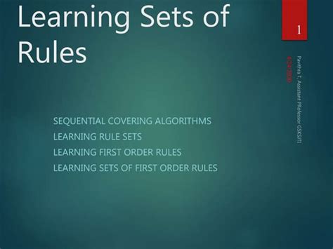 Learning Sets Of Rules Sequential Learning Algorithmfoil Ppt