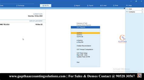 how to export gstr 1 report tally prime into excel csv json formats