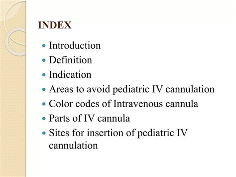 Pediatric Intravenous Cannulation Pptx